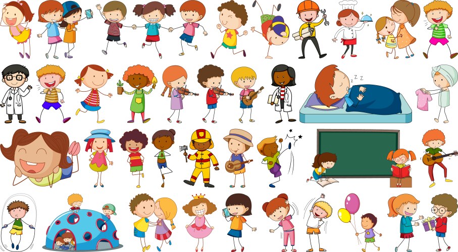 Set colorful avatars characters Royalty Free Vector Image