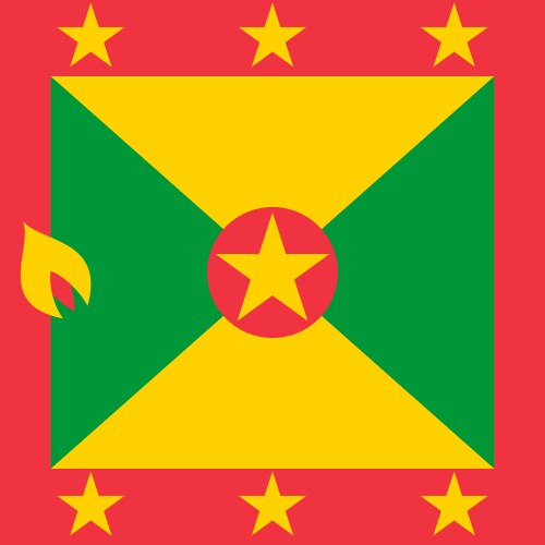Rectangle flag of grenada Royalty Free Vector Image