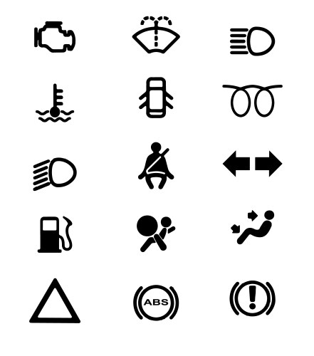 Cartoon of car dashboard and drivers hands Vector Image