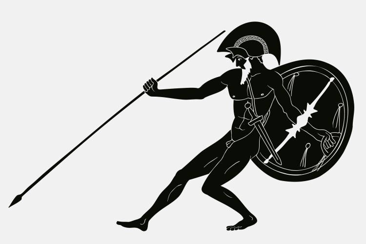 Ancient greek warrior Royalty Free Vector Image