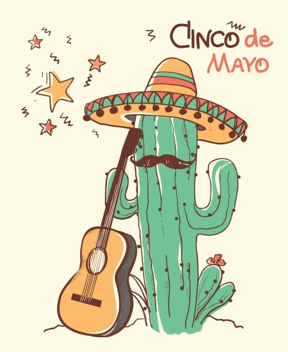 Cinco de mayo frame mexican holiday border Vector Image