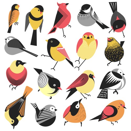 Winter birds Royalty Free Vector Image - VectorStock