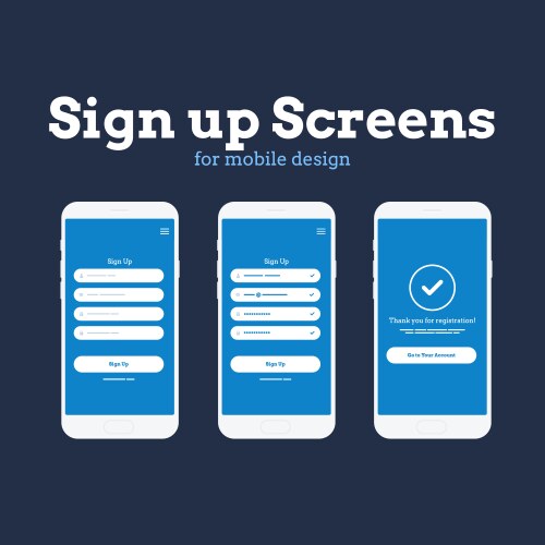 50 in 1 ui kits wireframes screens for your Vector Image