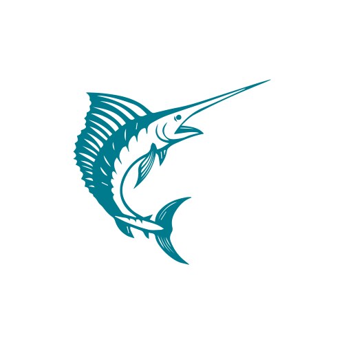Blue marlin fish icon Royalty Free Vector Image
