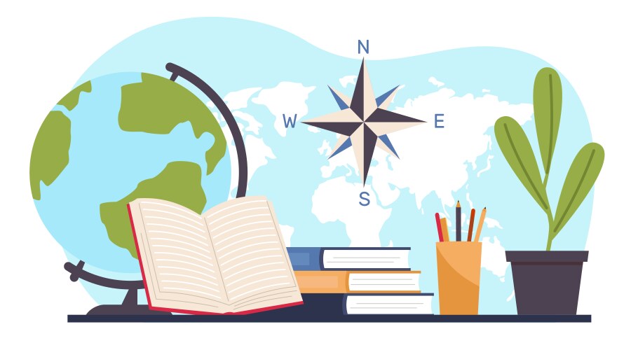 Geography teacher and education school concept Vector Image