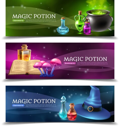 Magic banners set Royalty Free Vector Image - VectorStock