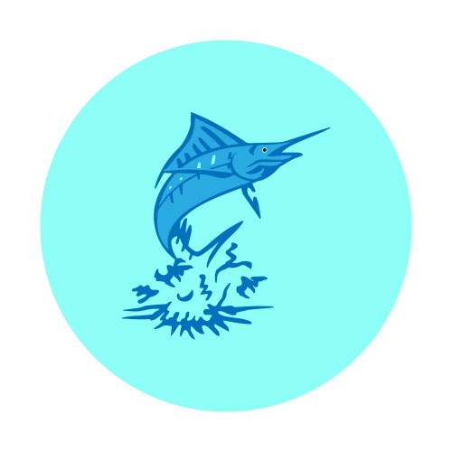 Blue marlin fish icon Royalty Free Vector Image