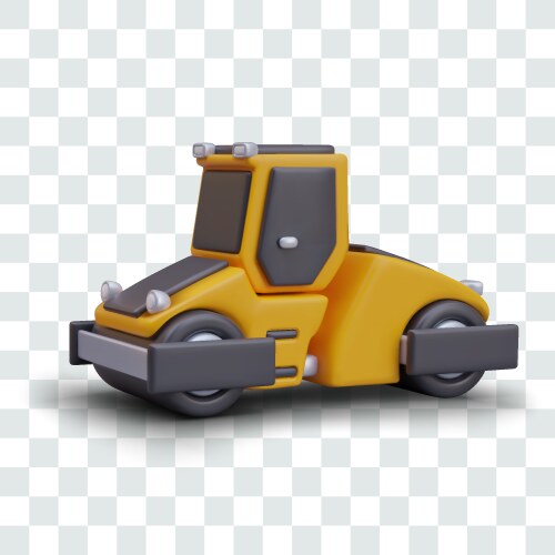 Realistic road roller front view detailed Vector Image