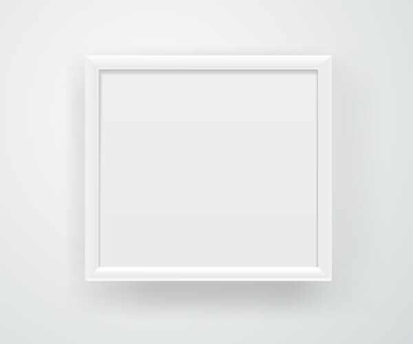 White realistic square blank frame empty Vector Image