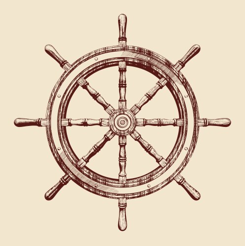 Ship wheel and anchor Royalty Free Vector Image