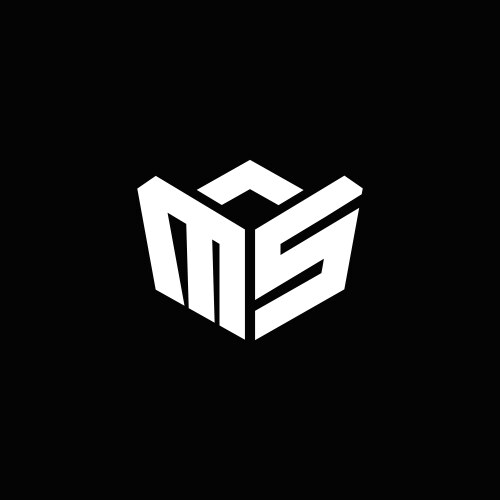 Ms logo monogram with gold colors and shield Vector Image