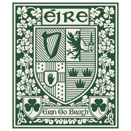 Irish design in vintage retro style frame Vector Image