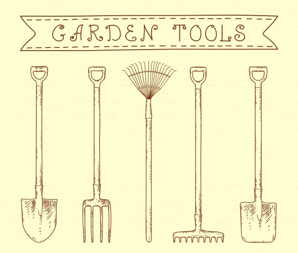 Vintage Digging Tools Vector Images (over 1,900)