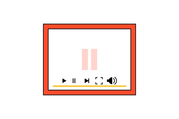 Vlog video frame sticker set Royalty Free Vector Image