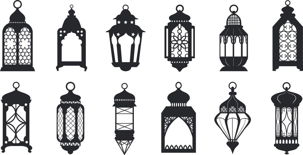 Ramadan arch windows arabian window shape Vector Image