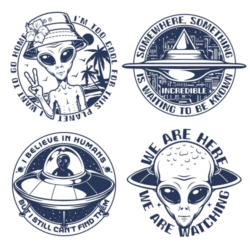 Cool alien chilling at beach Royalty Free Vector Image