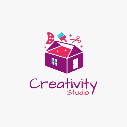 Art studio website landing page design Royalty Free Vector