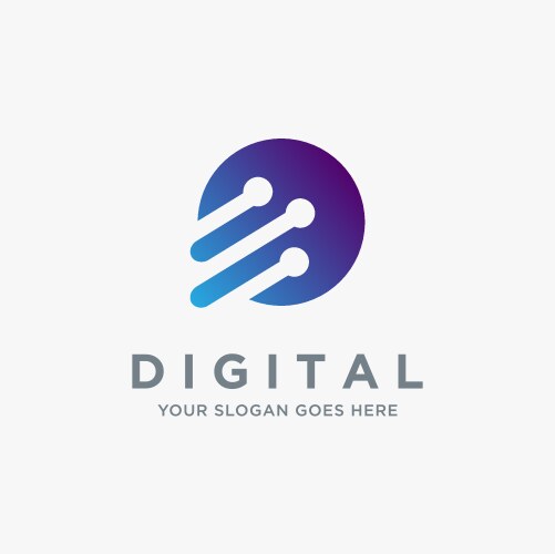 Logo concept design abstract digital technology Vector Image