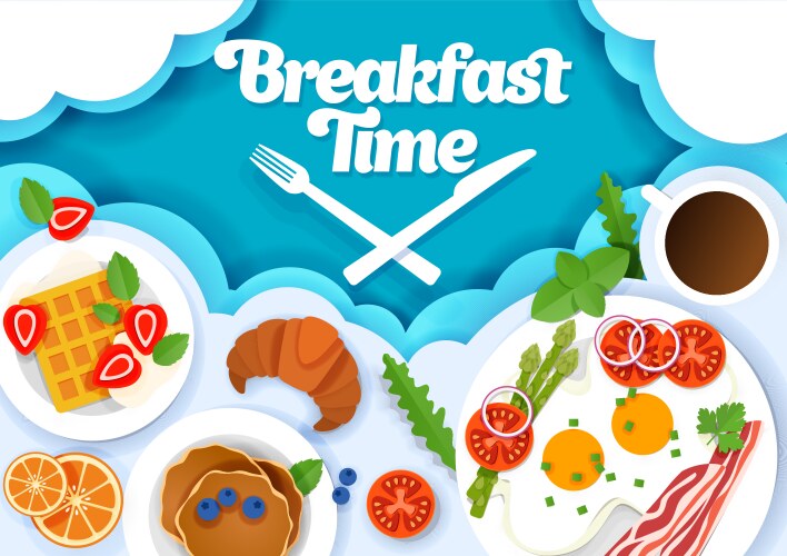 A boy breakfast time Royalty Free Vector Image