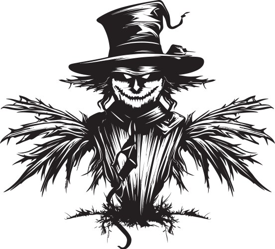 Frightfield emblem black scarecrow symbol Vector Image