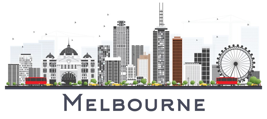 Melbourne City Skyline Silhouette Vector Images (over 160)