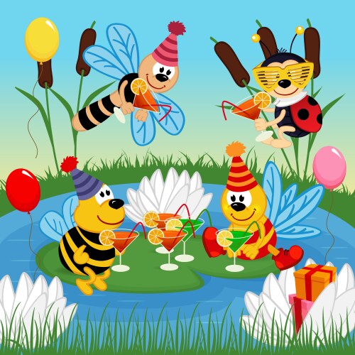 Insect playing in playground Royalty Free Vector Image