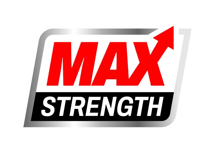 Maximum strength logo icon badge Royalty Free Vector Image