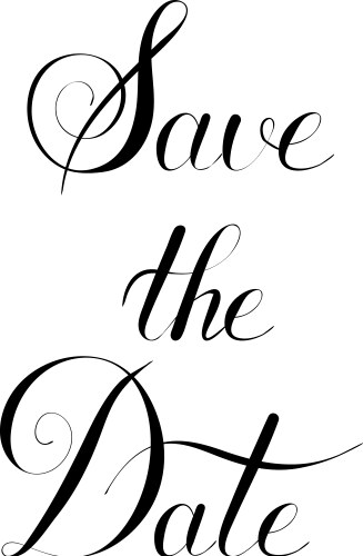Save the date hand lettering Royalty Free Vector Image