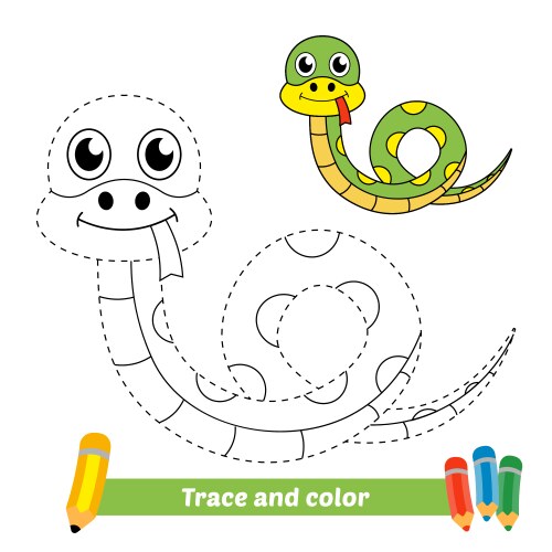 Trace and color for kids flower Royalty Free Vector Image