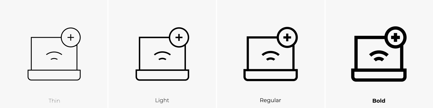 Connect icon thin light regular and bold style Vector Image