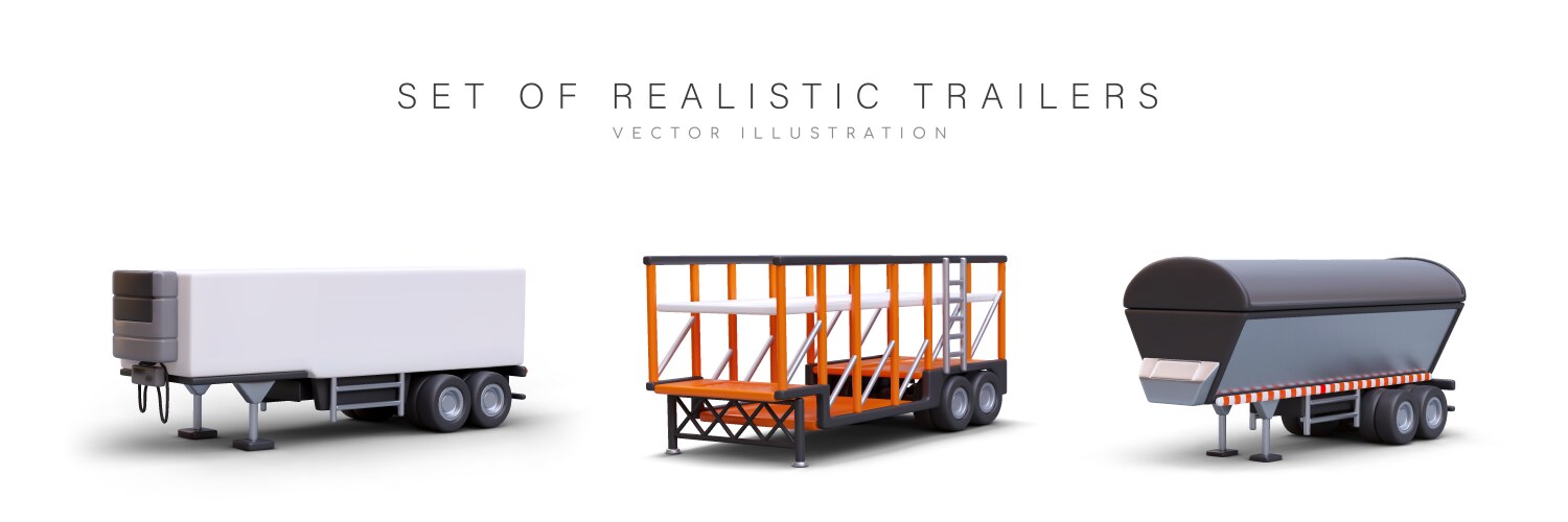 Realistic trucks without trailers tractor unit Vector Image