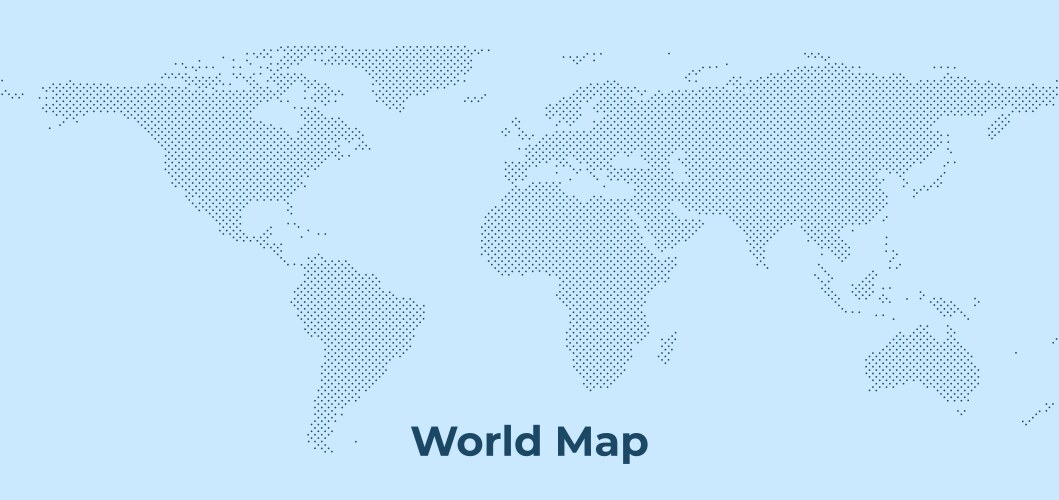 World map background with dot pattern - global Vector Image