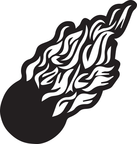 Eight ball with flames art Royalty Free Vector Image