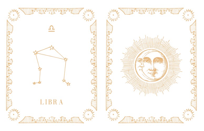 Sun moon drawings esoteric vintage signs Vector Image