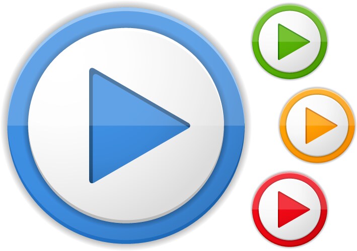 Colorful stroke play button icon Royalty Free Vector Image