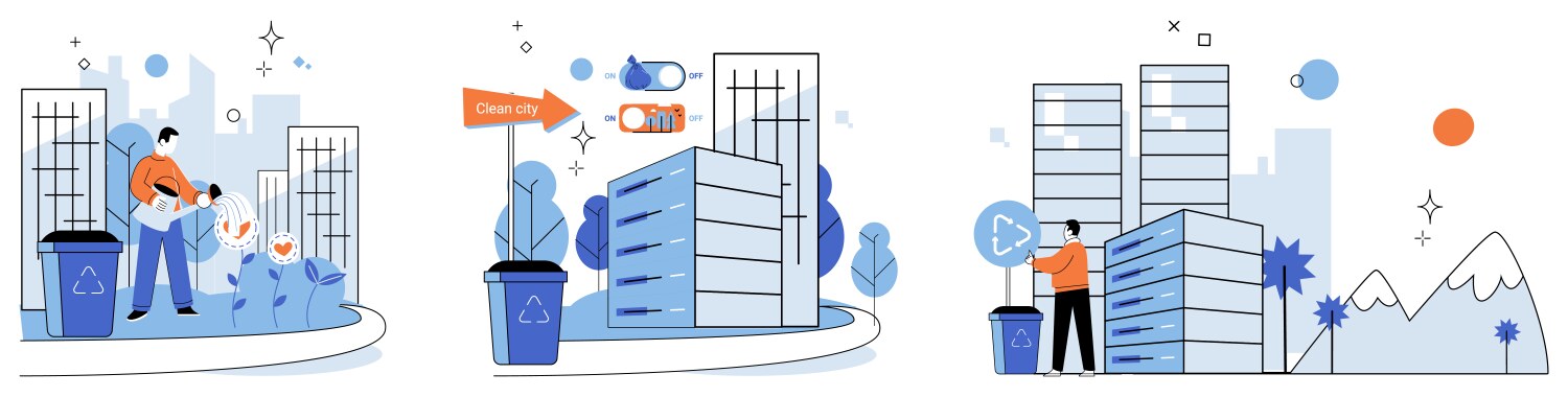 Waste disposal dumping without proper Royalty Free Vector