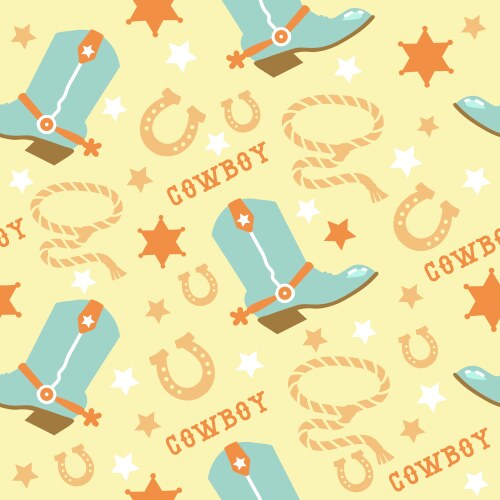 Seamless cowboy pattern Royalty Free Vector Image