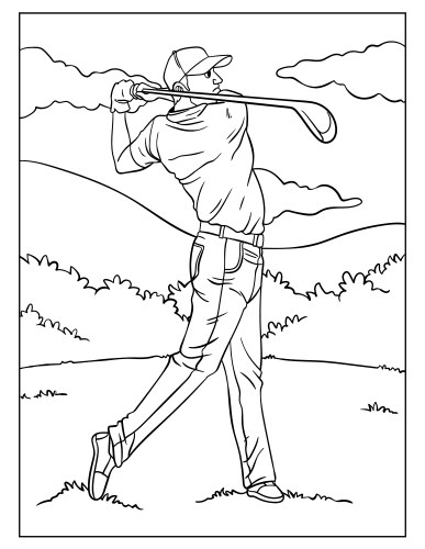 Disc golf coloring page for kids Royalty Free Vector Image