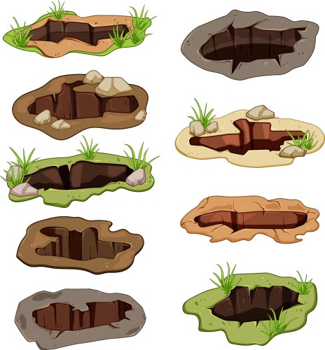 Hole pit cartoon Royalty Free Vector Image - VectorStock