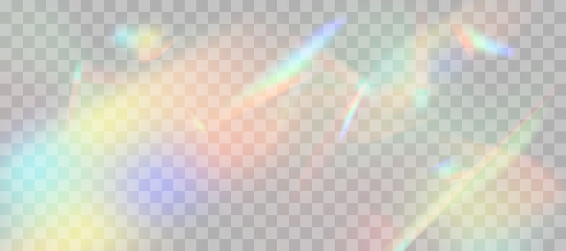 Blurred rainbow refraction overlay effect light Vector Image