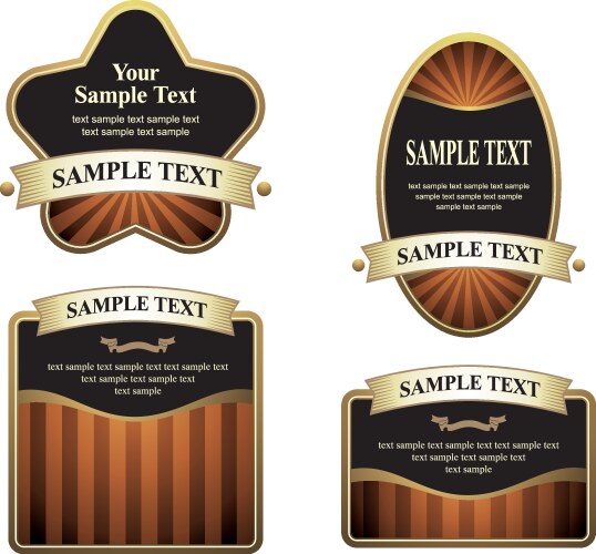 Various doodle labels graphic Royalty Free Vector Image