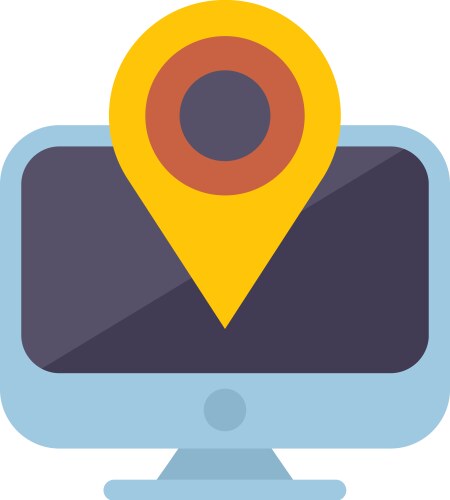 Pc location icon outline web button Royalty Free Vector