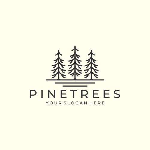 Pine tree and mountain logo Royalty Free Vector Image