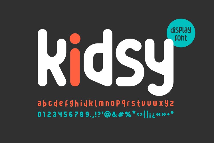 Kids Alphabet Font - Playful Letter Style Vector Image