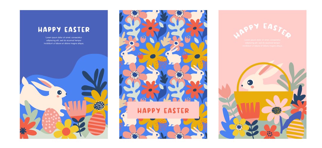 Happy easter decorated geometric style Royalty Free Vector