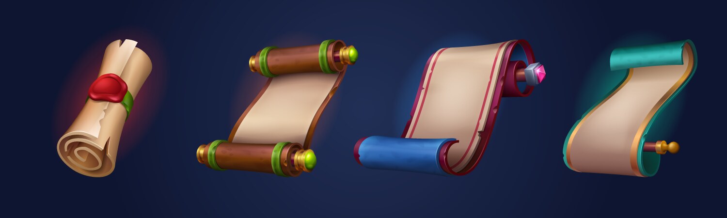 Realistic open parchment scroll on transparent Vector Image