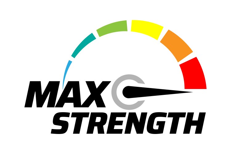 Maximum strength logo icon badge Royalty Free Vector Image