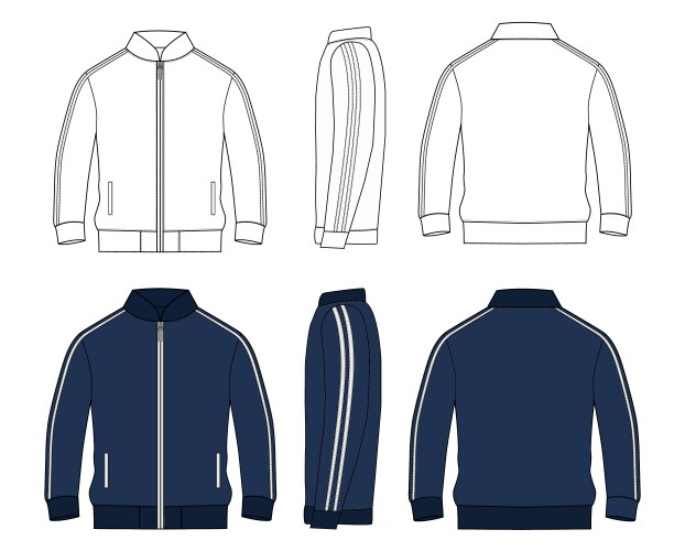 Sport track suit jacket sweatshirt Royalty Free Vector Image