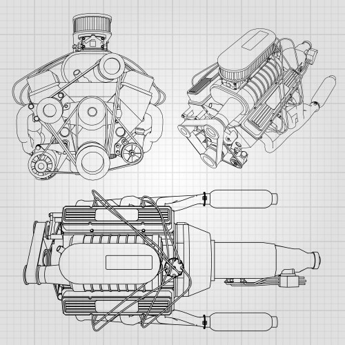 Hot rod engine Royalty Free Vector Image - VectorStock