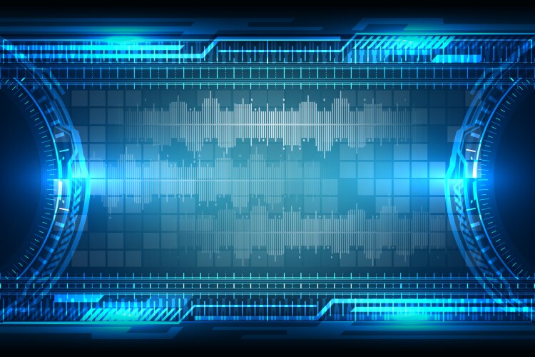 Abstract futuristic background with tech city Vector Image